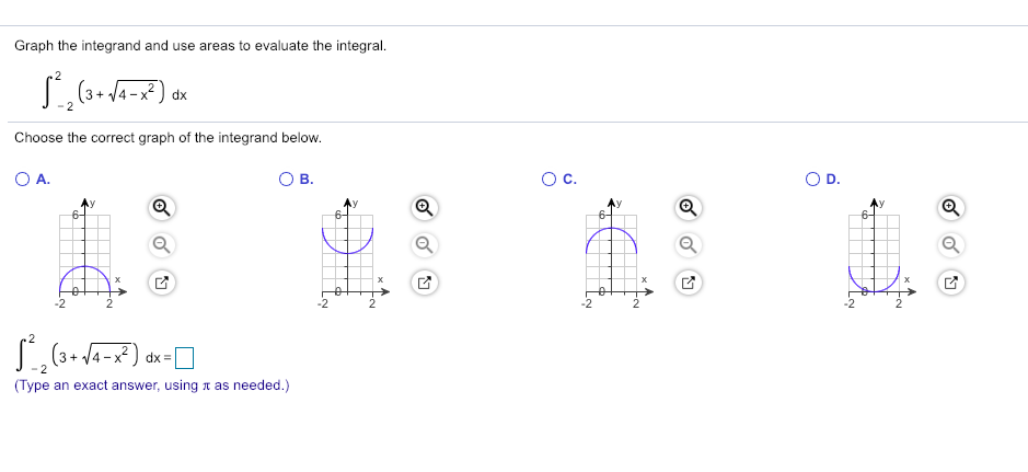 Solved Graph the integrand and use areas to evaluate the | Chegg.com