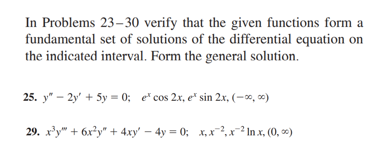 Solved In Problems 23-30 verify that the given functions | Chegg.com