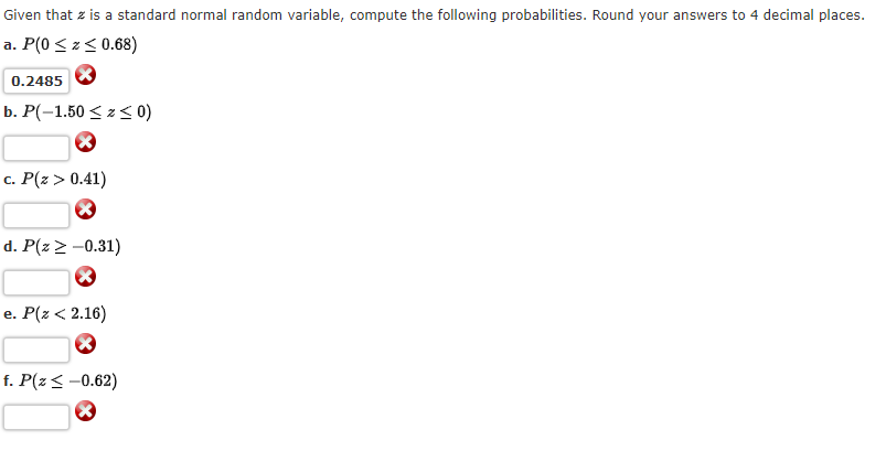 Solved Given that is a standard normal random | Chegg.com