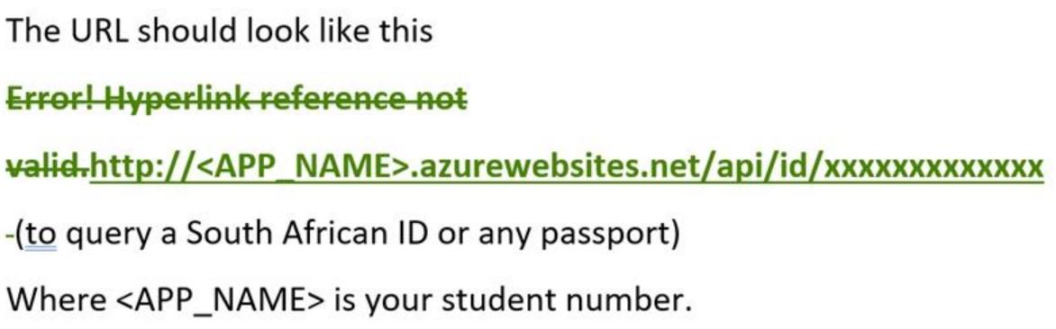 The URL should look like this Error! Hyperlink | Chegg.com