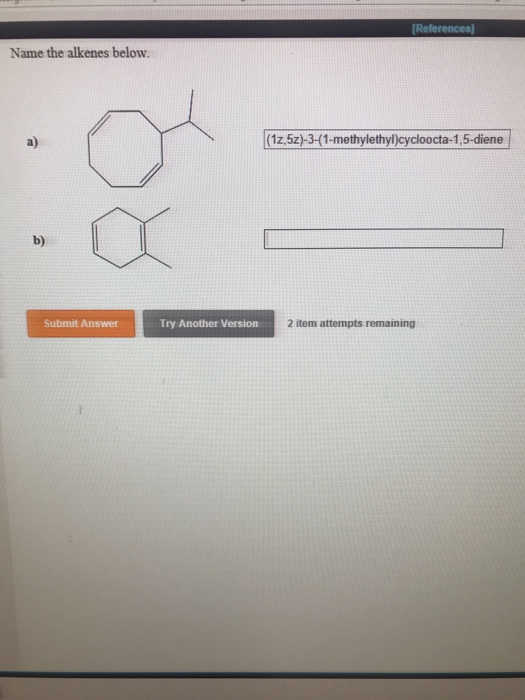 Solved Name the alkenes below. a) | Chegg.com