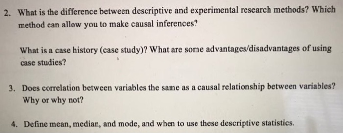 Solved What is the difference between descriptive and | Chegg.com