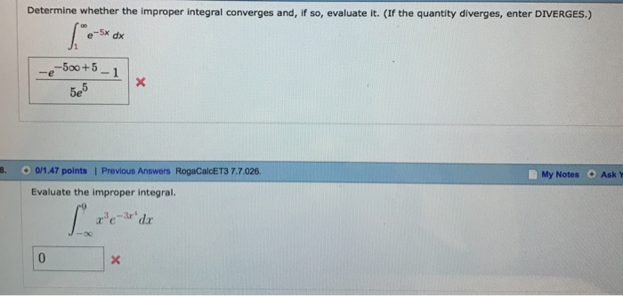 Solved Determine whether the improper integral converges | Chegg.com