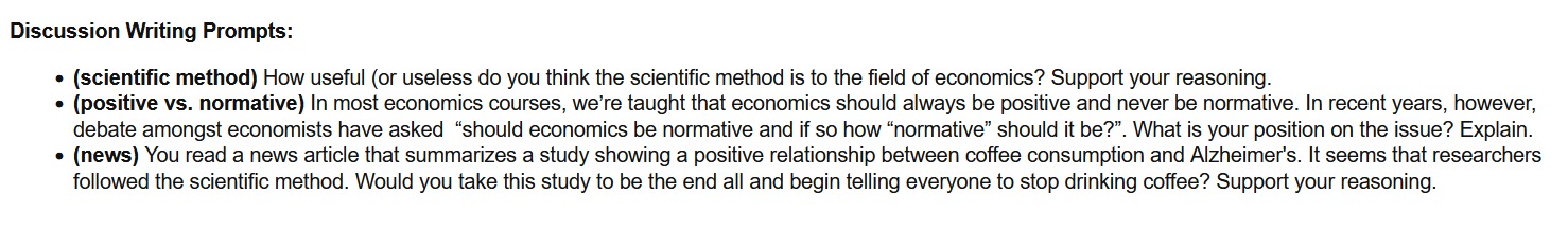 Solved Discussion Writing Prompts: • (scientific method) How | Chegg.com