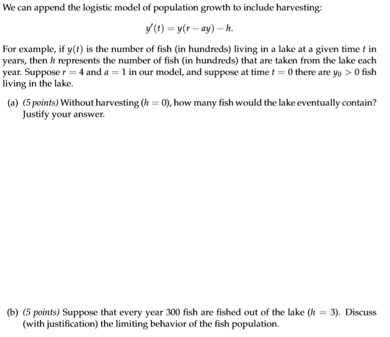 Solved We can append the logistic model of population growth | Chegg.com