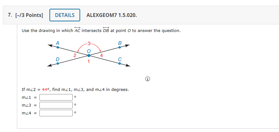 Solved 7. [-/3 Points] DETAILS ALEXGEOM7 1.5.020. Use the | Chegg.com