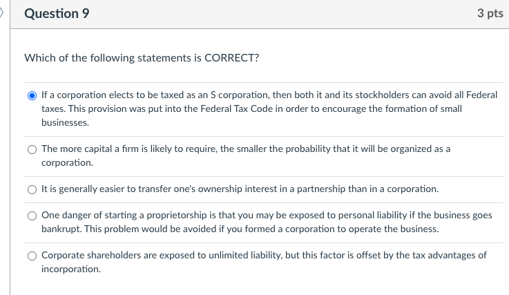 Solved Which of the following statements is CORRECT? If a | Chegg.com