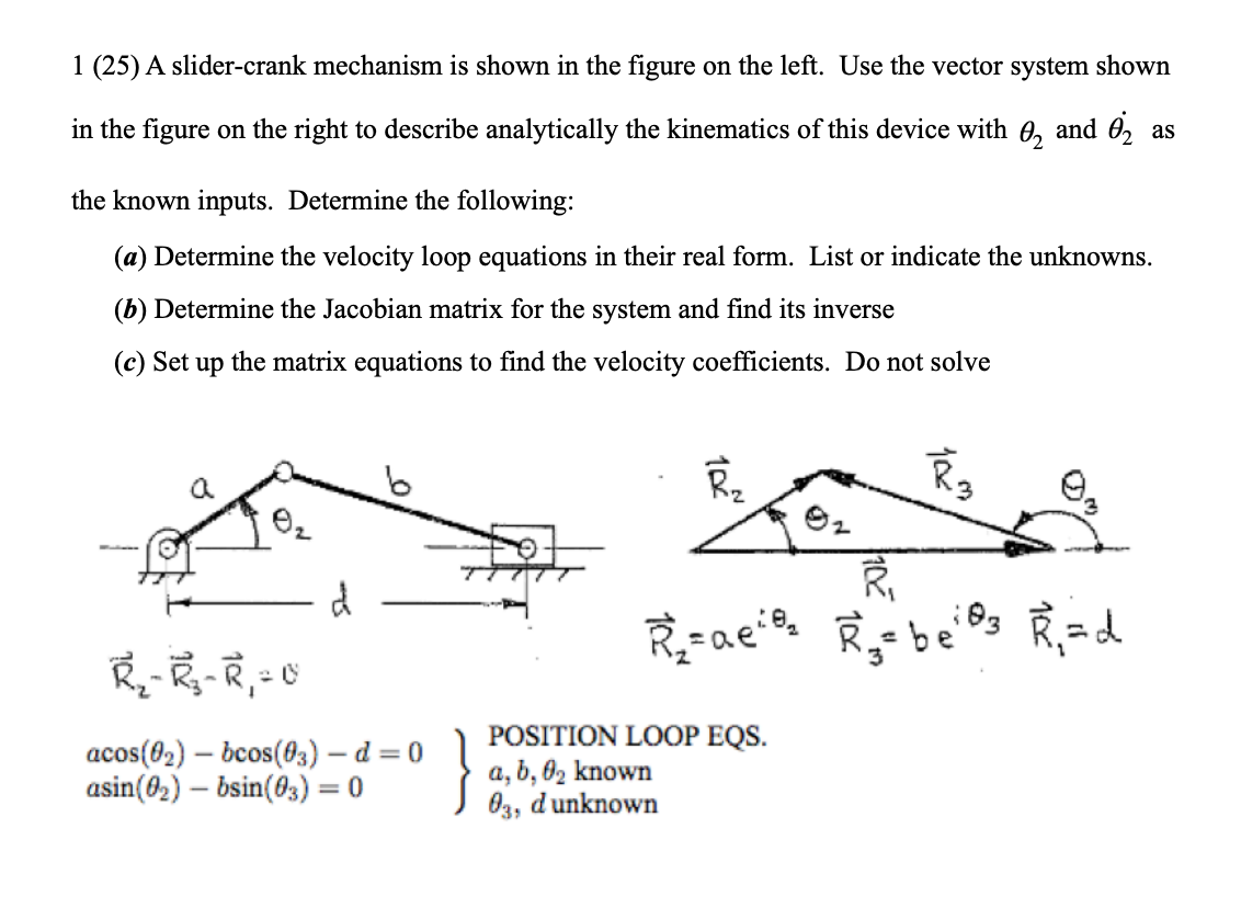 1 (25) A slider-crank mechanism is shown in the | Chegg.com