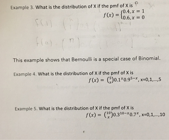 Solved Example 3. What is the distribution of X if the pmf | Chegg.com