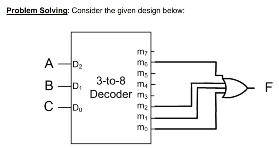 Solved Problem Solving: Consider the given design below: m7 | Chegg.com