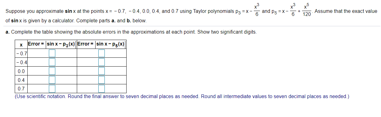 Solved xº x3 and p5 = X- 6 + Assume that the exact value 120 | Chegg.com