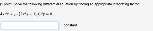 Solved (1 point) Solve the following differential equation | Chegg.com