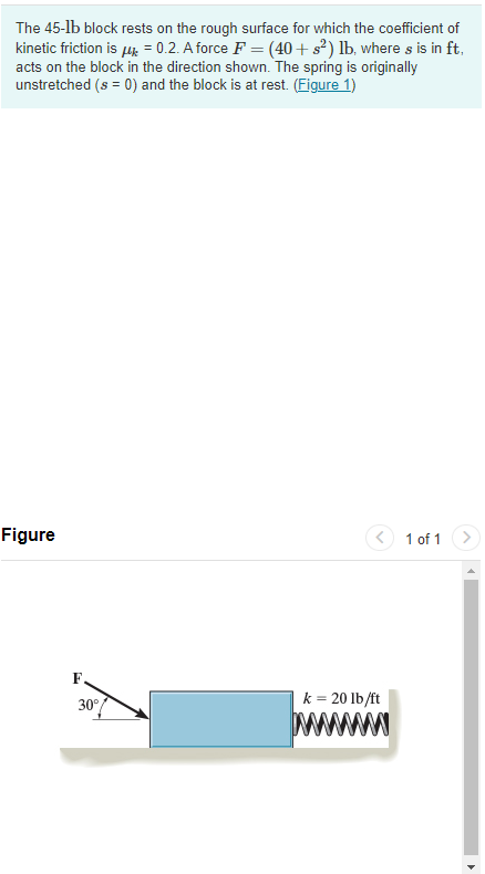Solved S The 45-lb block rests on the rough surface for | Chegg.com