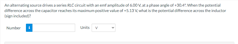 Solved An alternating source drives a series RLC circuit | Chegg.com