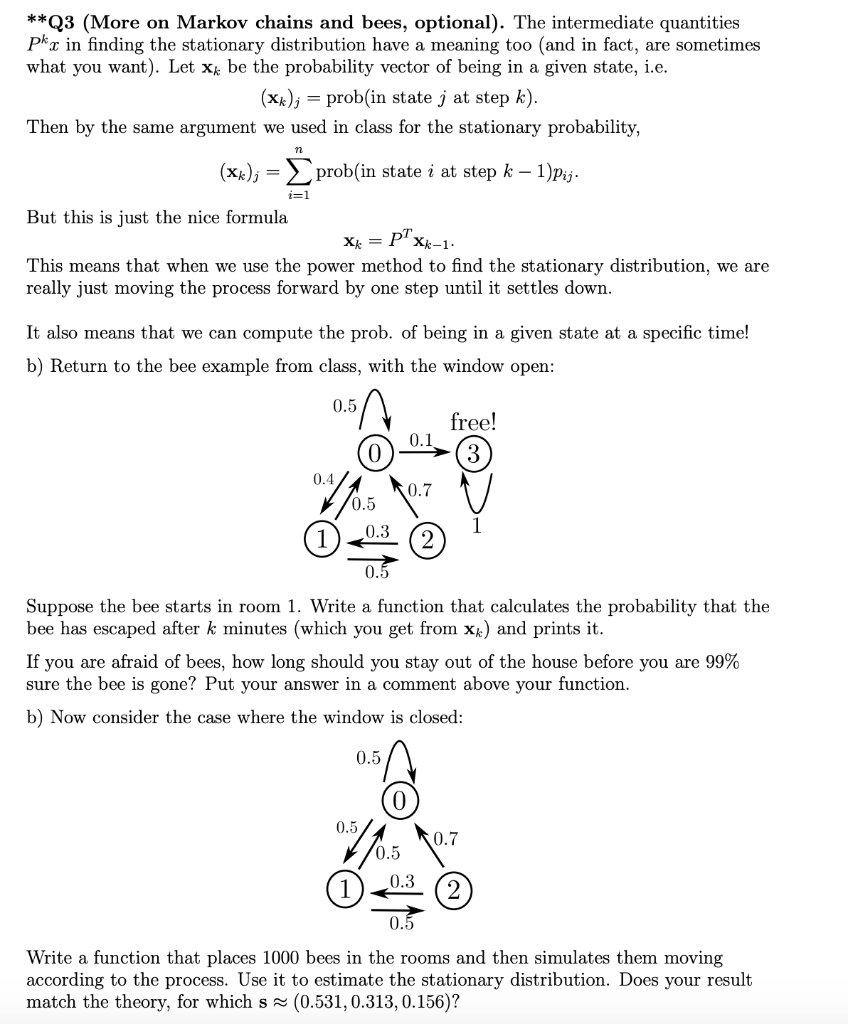 All parts, in python. The bee example is depicted by | Chegg.com