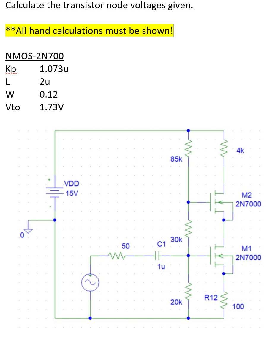 Solved Calculate the transistor node voltages given. **All | Chegg.com