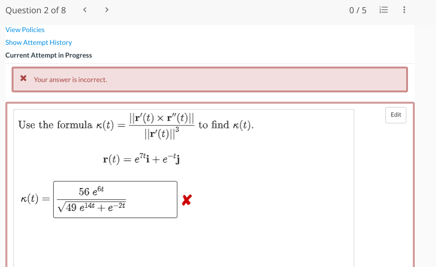 Solved Use the formula k(t)= ||r^ prime (t)* r^ prime prime | Chegg.com Solved Use the formula k(t)= ||r^ prime (t)* r^ prime prime | Chegg.com
