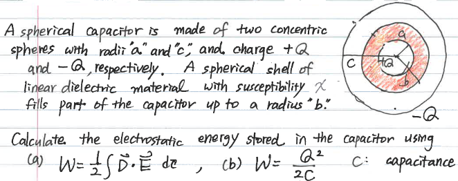 Solved A spherical capacitor is made of two concentric | Chegg.com