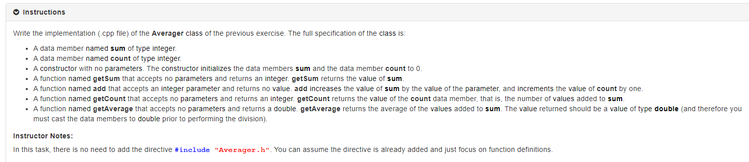Solved Instructions Write The Implementation Cpp File Of