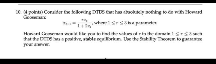 Solved 10. (4 points) Consider the following DTDS that has | Chegg.com