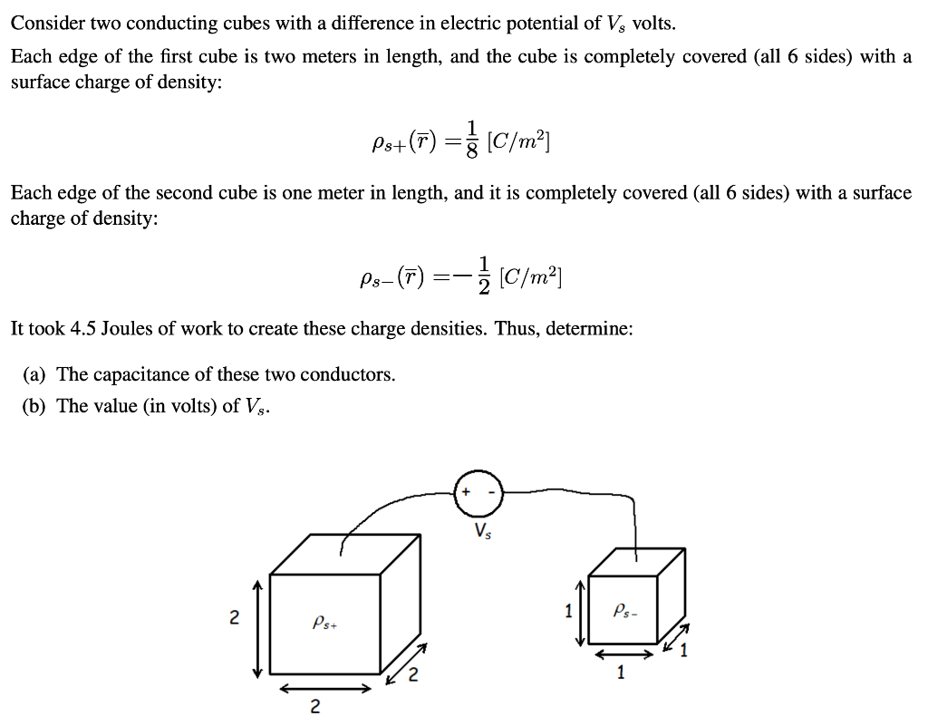 Solved Consider two conducting cubes with a difference in | Chegg.com