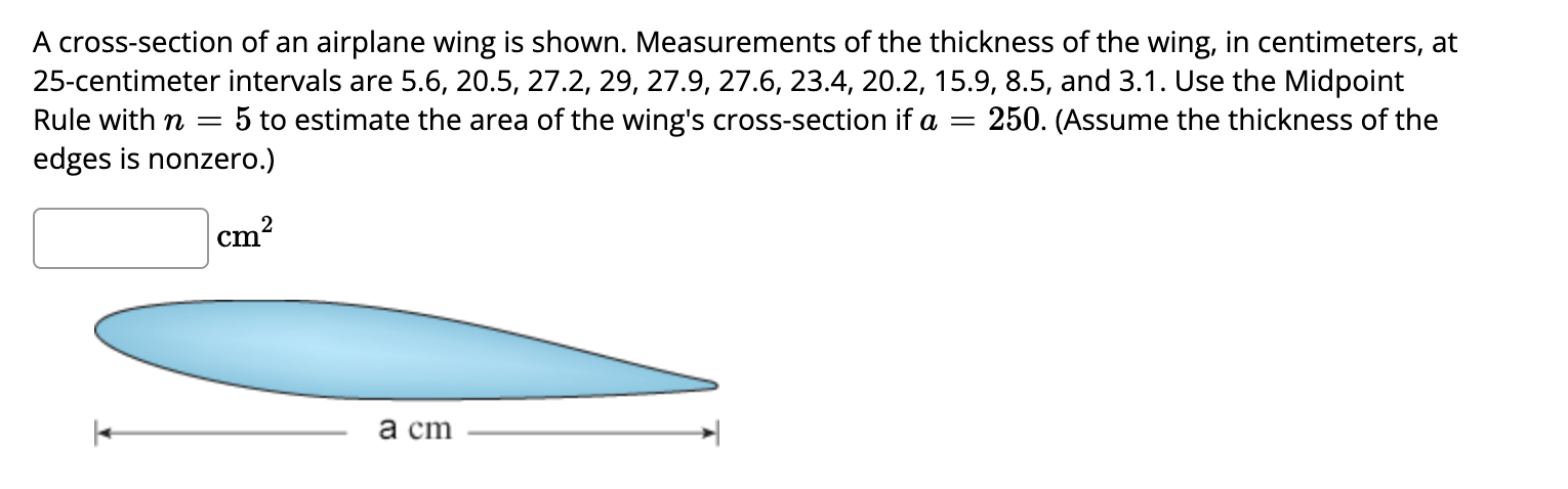 Solved A cross-section of an airplane wing is shown. | Chegg.com