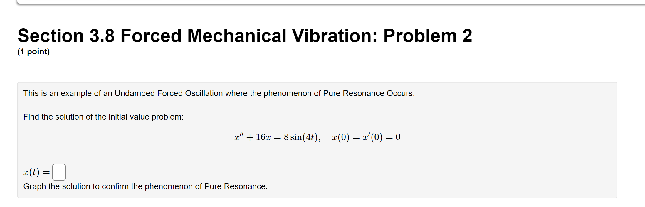 Solved MAT 275 ﻿Forced mechanical vibrations | Chegg.com