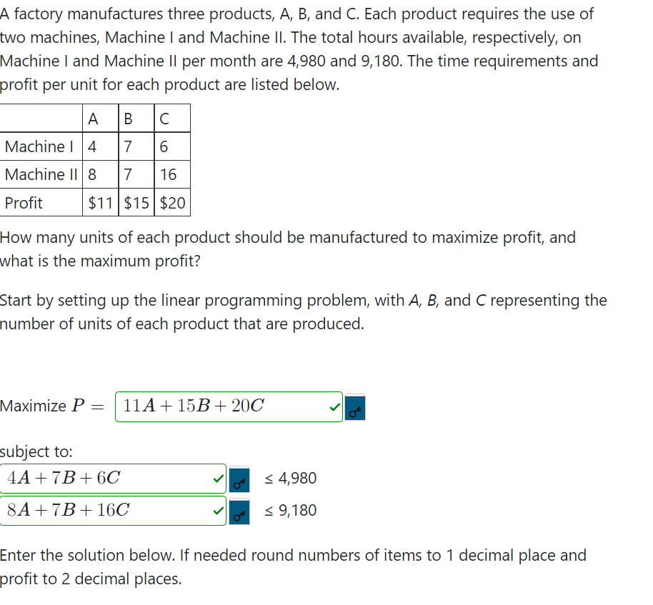 Solved A factory manufactures three products, A, B, and C. | Chegg.com