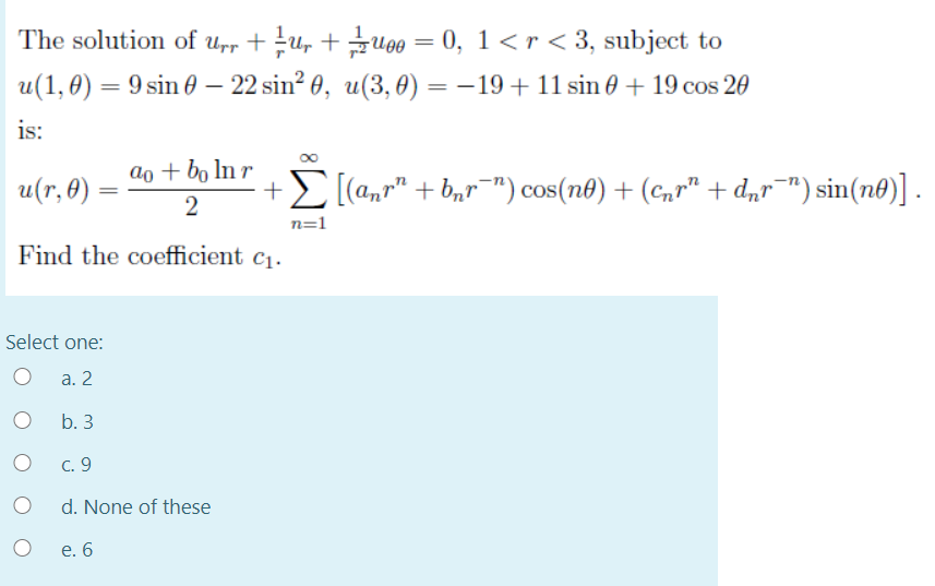 Solved The solution of Urr + £ur + $100 = 0, 1 | Chegg.com