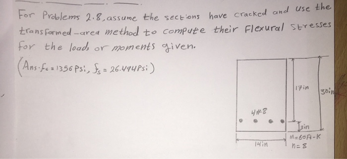 Solved m2.8,assume the sections have Cracked and use the | Chegg.com