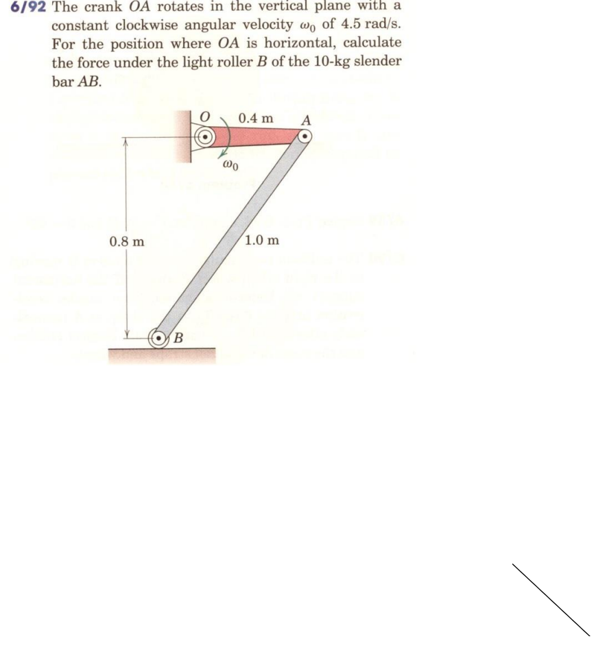 Solved 6/92 The crank OA rotates in the vertical plane with | Chegg.com