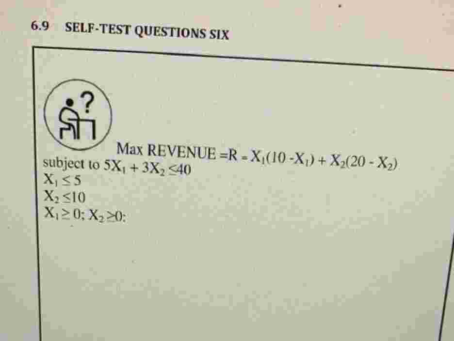 6.9 ﻿SELF-TEST QUESTIONS SIXMax REVENUE | Chegg.com