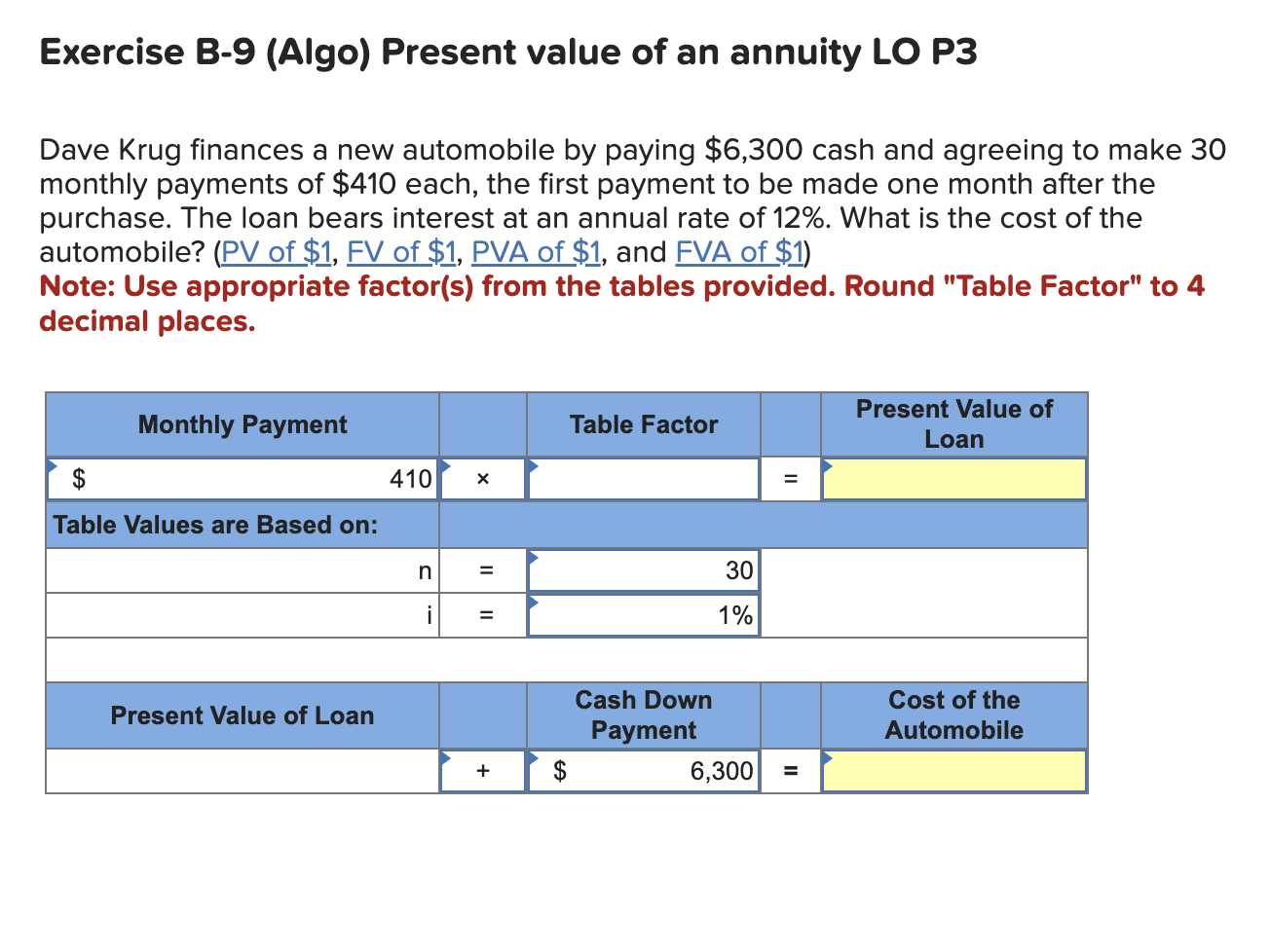 Solved Exercise B-9 (Algo) ﻿Present value of an annuity LO | Chegg.com