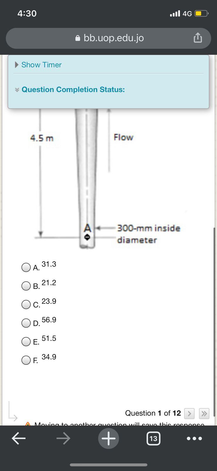 Solved 4:30 ..11 4G bb.uop.edu.jo Show Timer Question | Chegg.com