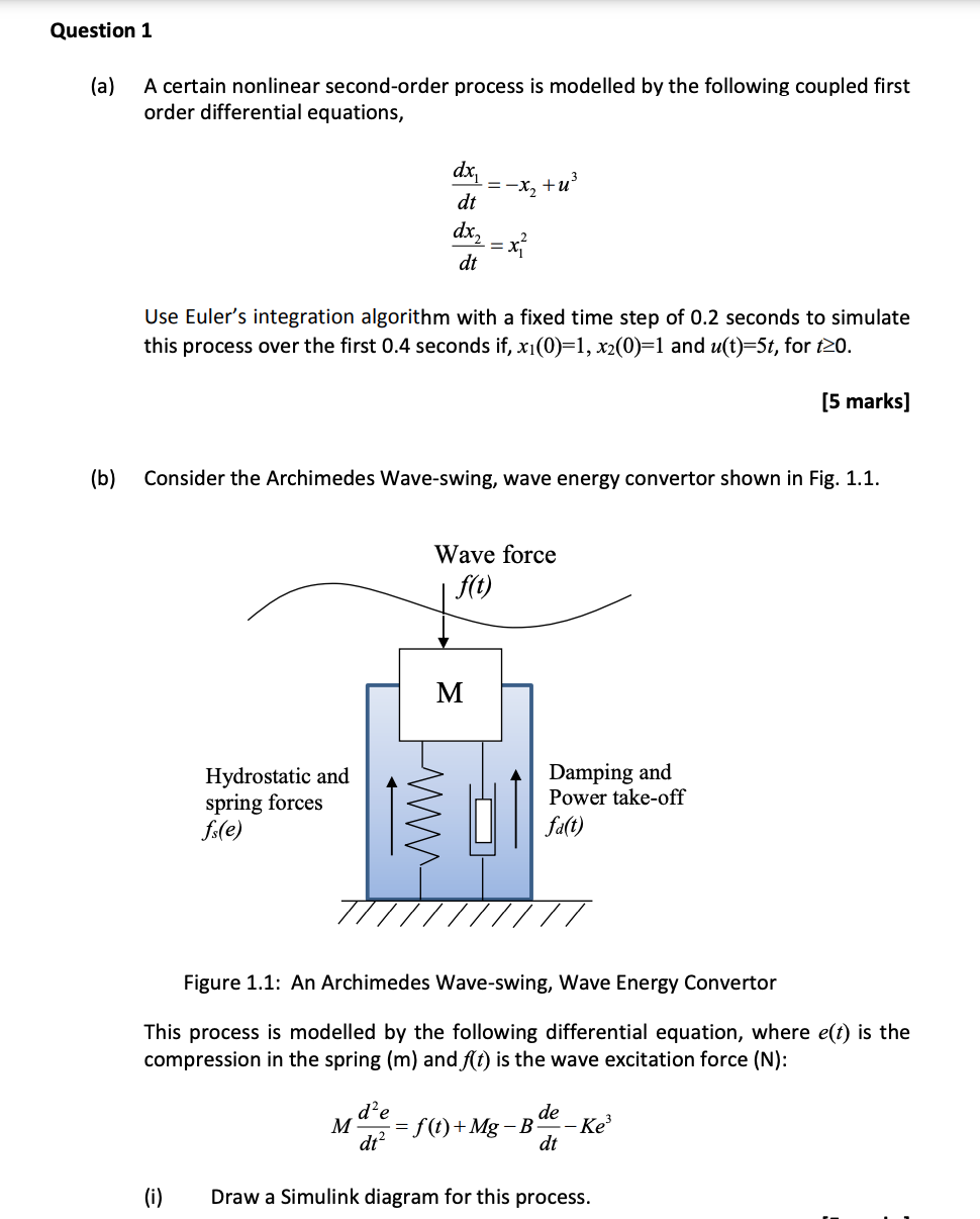 Solved Question 1 (a) A certain nonlinear second-order | Chegg.com