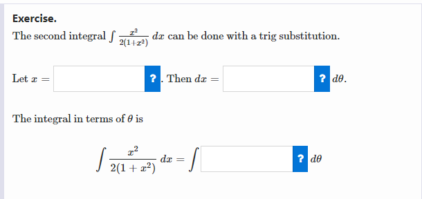 Solved Exercise. The second integrals da can be done with a | Chegg.com