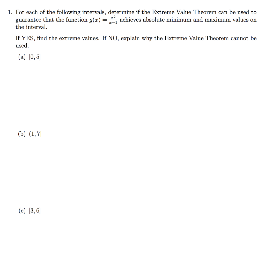 Solved 1. For each of the following intervals, determine if | Chegg.com