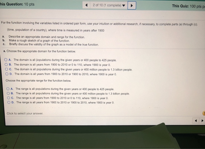 Solved his Question: 10 pts 2 of 10 (1 complete This Quiz: | Chegg.com Solved his Question: 10 pts 2 of 10 (1 complete This Quiz: | Chegg.com