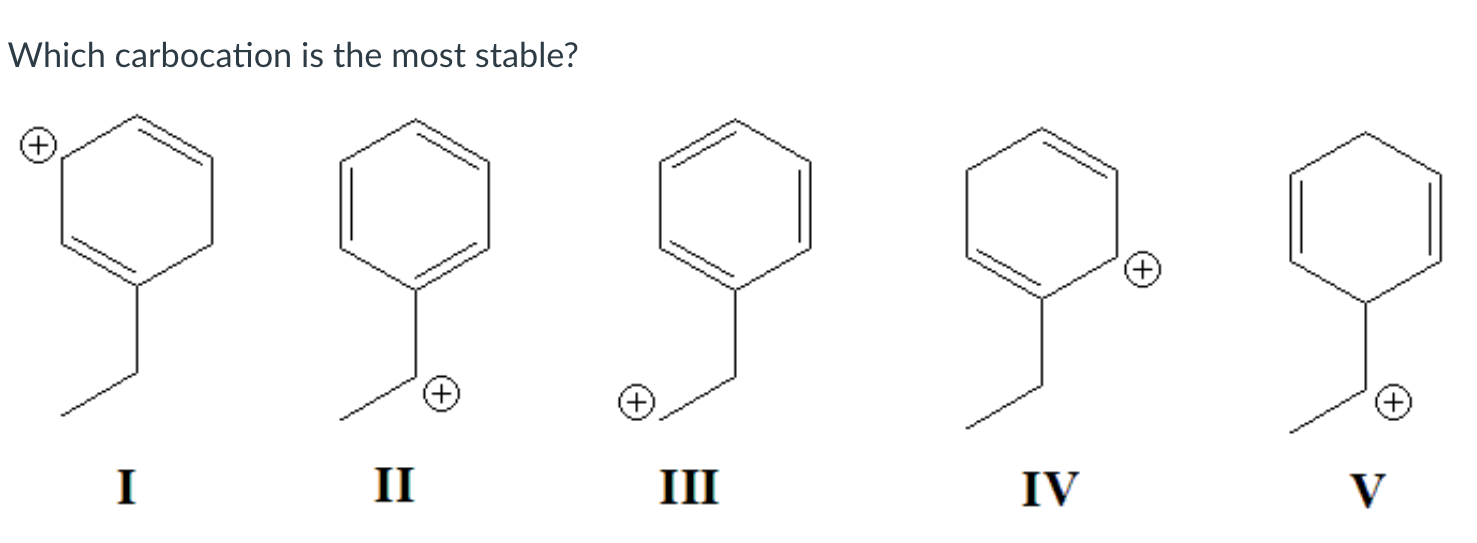 Solved Which carbocation is the most stable? | Chegg.com
