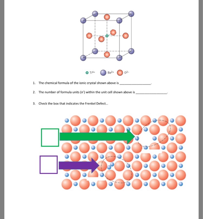 Solved Ba2+ 02- 1. The chemical formula of the ionic crystal | Chegg.com