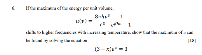 Solved 6. If the maximum of the energy per unit volume, | Chegg.com