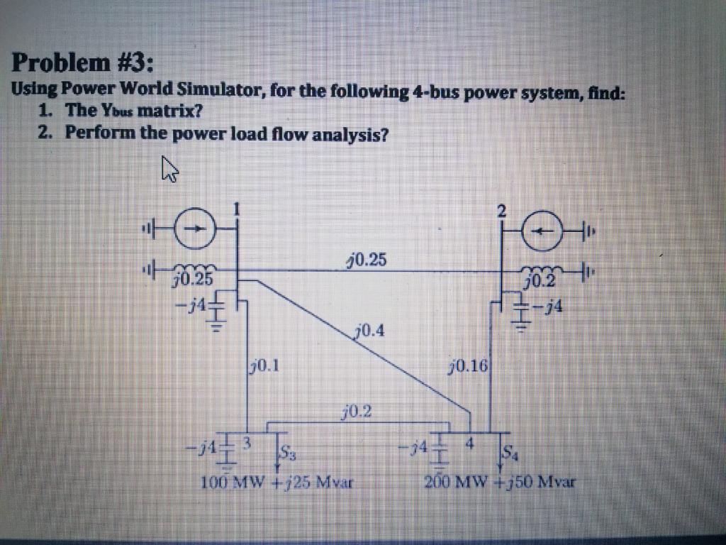 Solved Using Power World Simulator, for the following 4-bus | Chegg.com