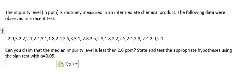 Solved The impurity level (in ppm) is routinely measured in | Chegg.com
