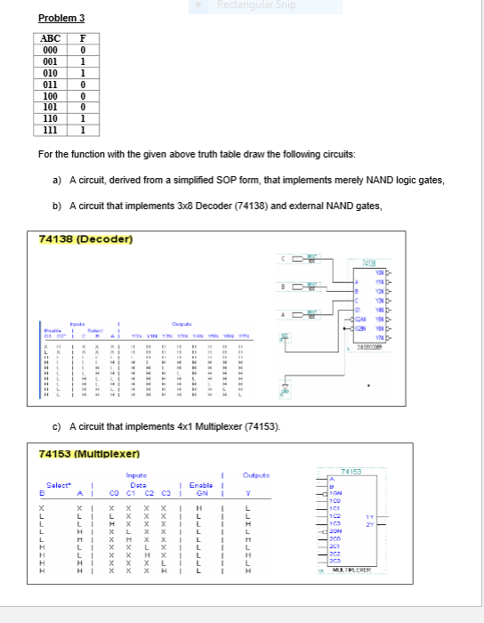 Solved Problem 3 ABC 001 010 011 100 101 110 For the | Chegg.com