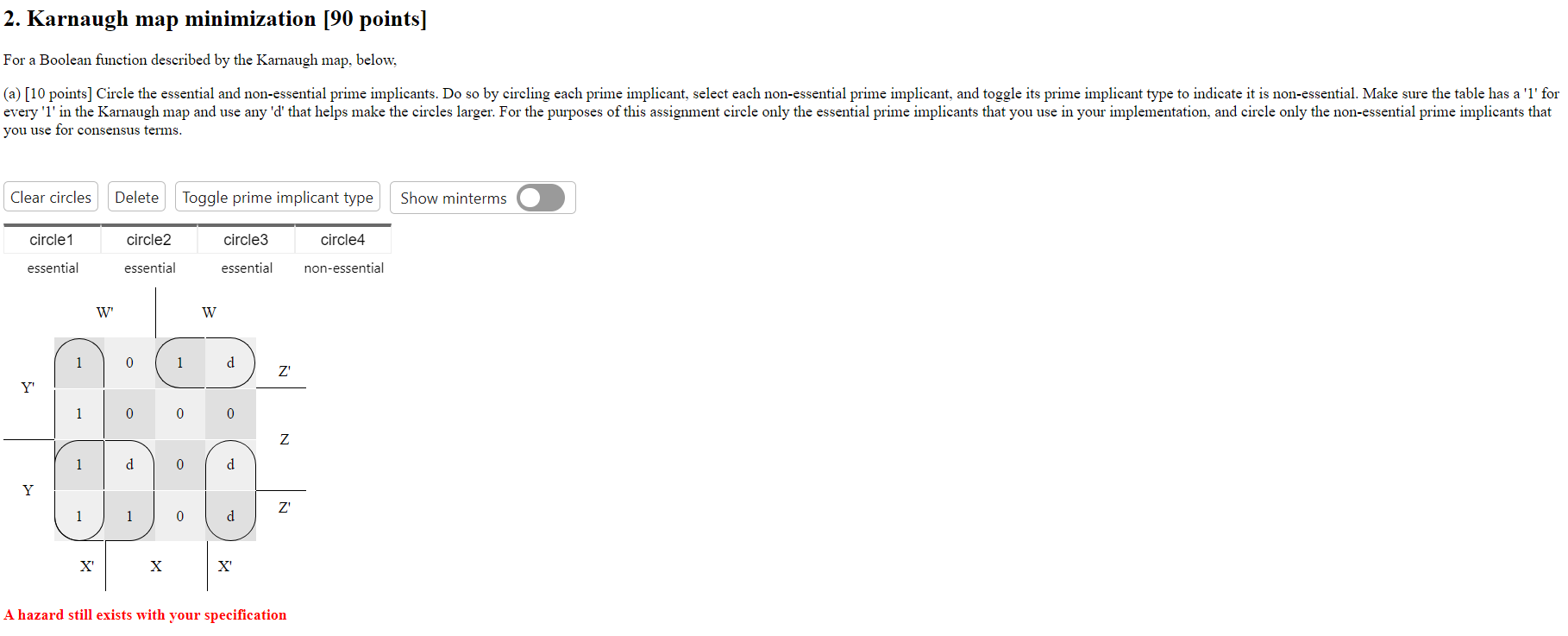 Solved 2. Karnaugh map minimization [90 points] For a | Chegg.com