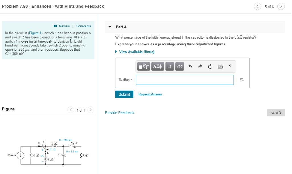 Solved In The Circuit In Figure 1 Switch 1 Has Been In