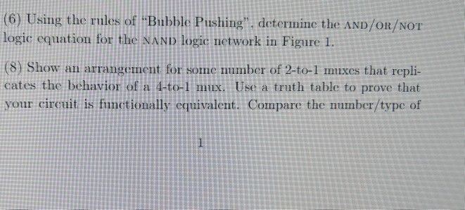 Solved 6) Using the rules of "Bubble Pushing deternine the | Chegg.com