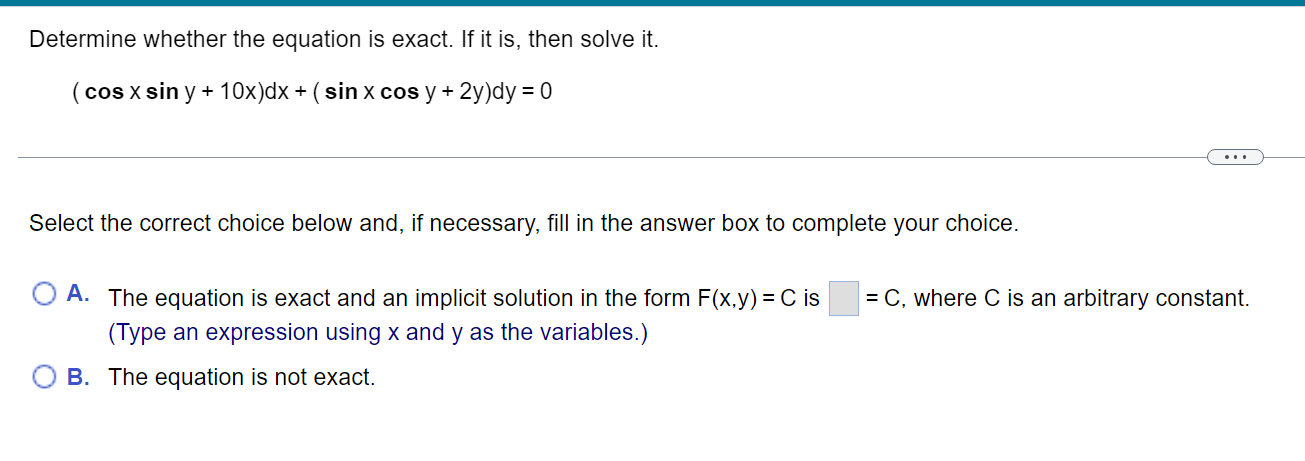 Solved I know this is an exact diff. equation. I need it to | Chegg.com