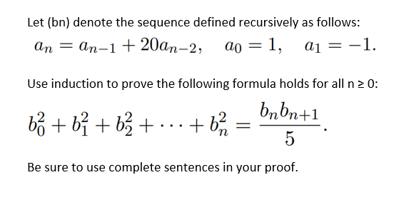 Let (bn) denote the sequence defined recursively as | Chegg.com