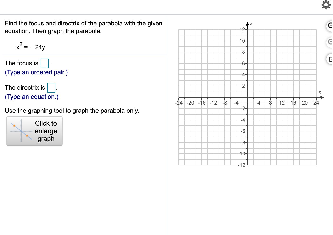 Solved Find the focus and directrix of the parabola with the | Chegg.com